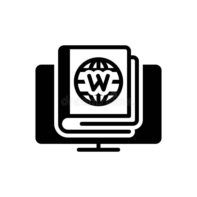 Black Solid Icon for Wiki, App and Book Stock Vector - Illustration of ...