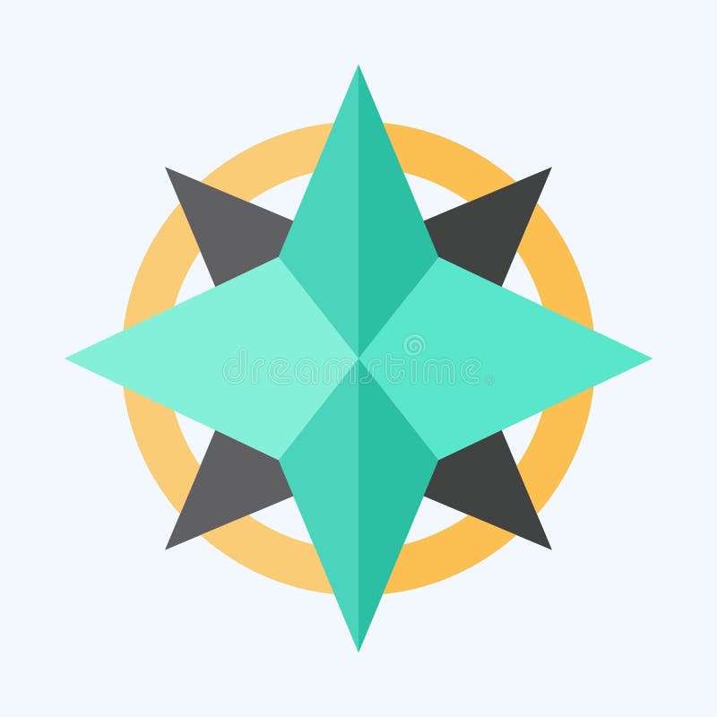 Icon Wind Rose. Related To Navigation Symbol. Flat Style Stock ...