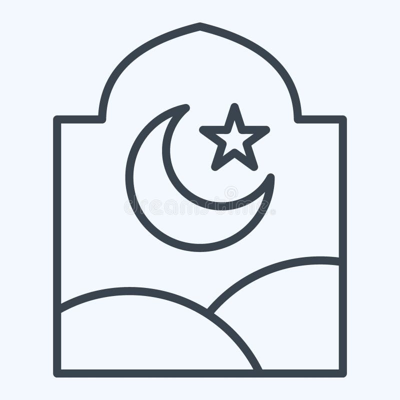 Icon Window. Related To Ramadan Symbol. Line Style. Simple Design ...