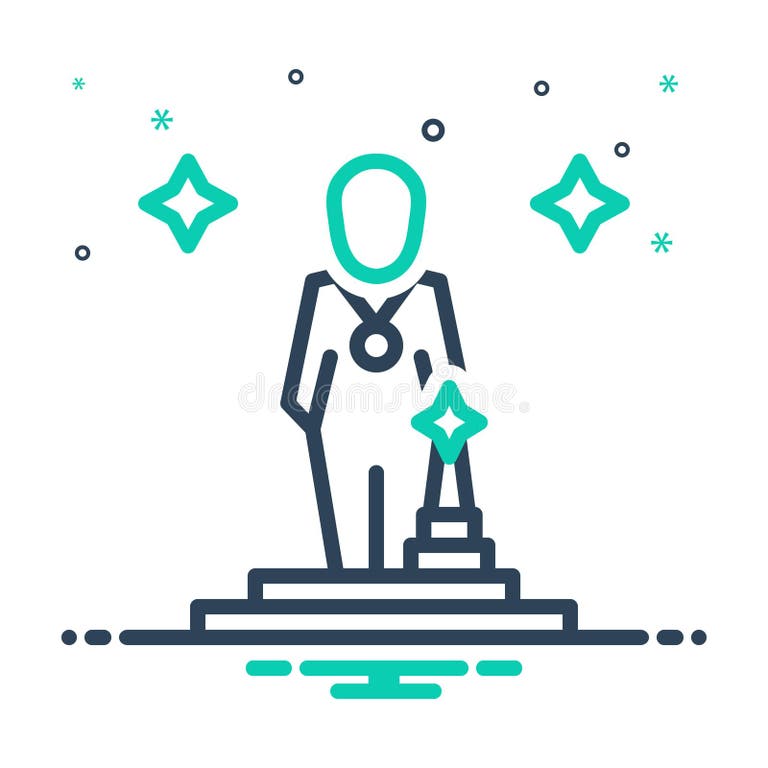 Mix Icon for Winner, Triumphant and Victorious Stock Illustration ...