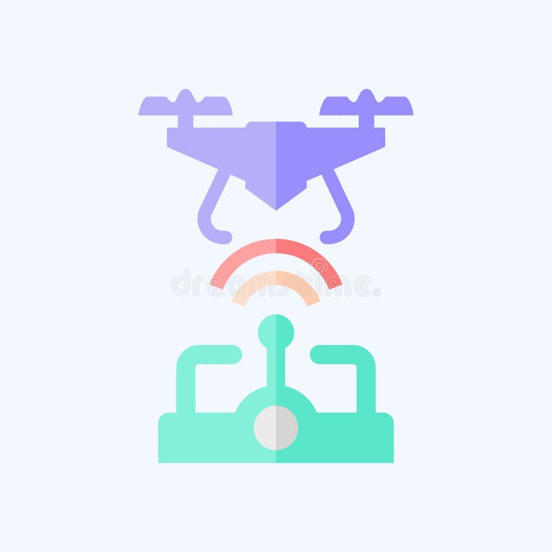 Icon Wireless Control. Related To Drone Symbol. Flat Style. Simple ...