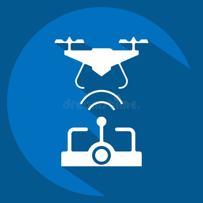 Icon Wireless Control. Related To Drone Symbol. Long Shadow Style ...