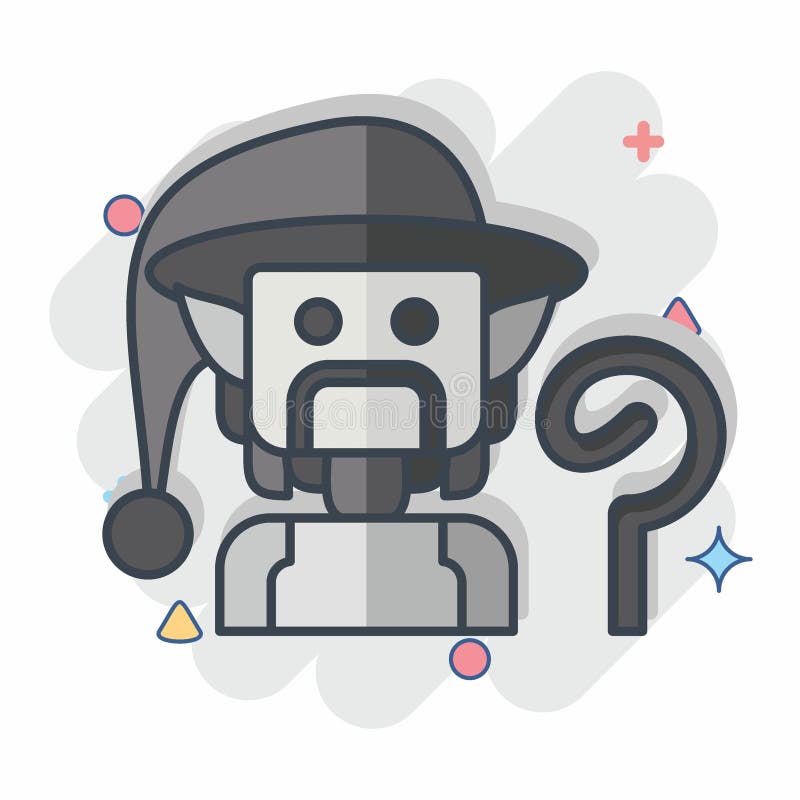 Icon Wizard. Related To Medieval Symbol. Comic Style. Simple Design ...