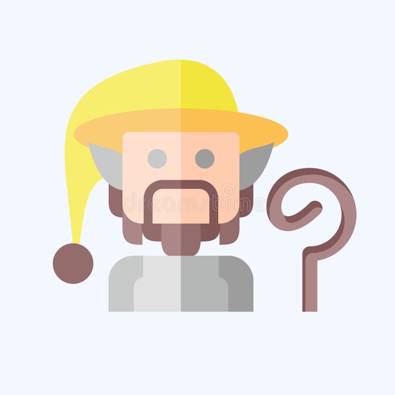 Icon Wizard. Related To Medieval Symbol. Flat Style. Simple Design ...