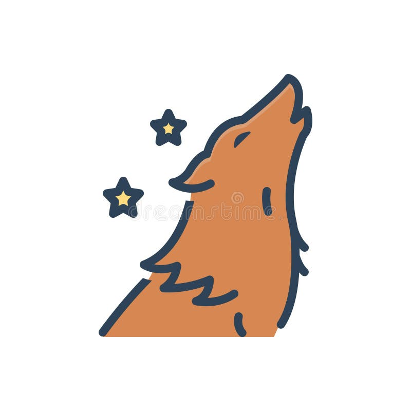 Color Illustration Icon for Wolf, Howl and Predator Stock Vector ...