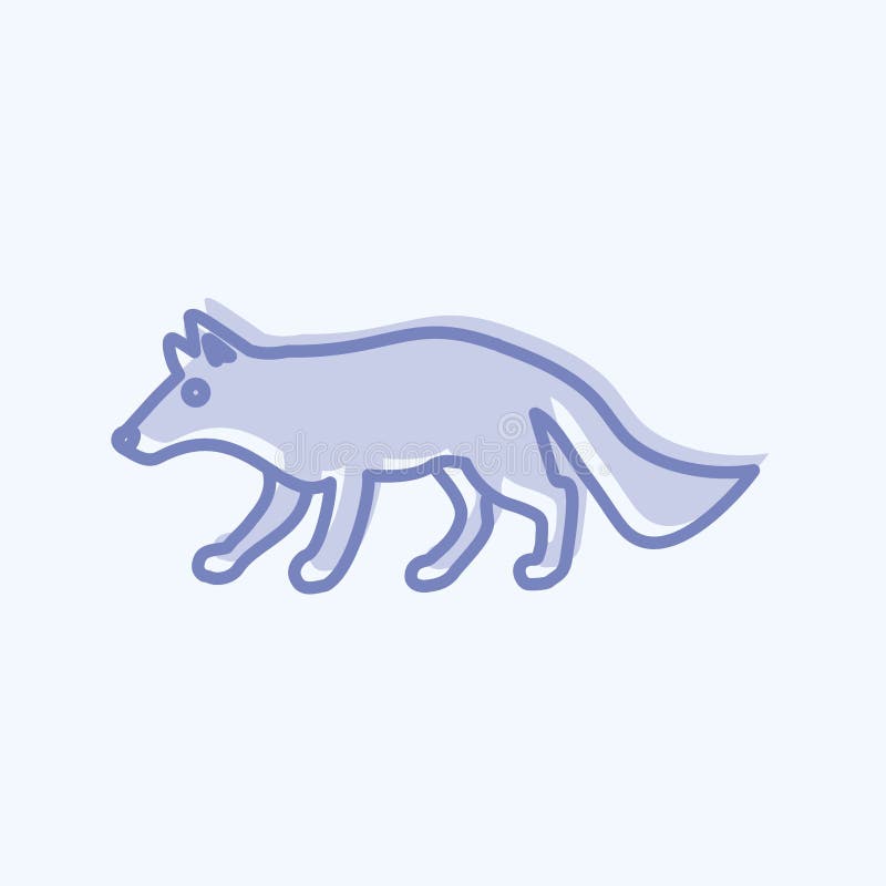 Icon Wolf. Suitable for Animal Symbol. Two Tone Style. Simple Design ...