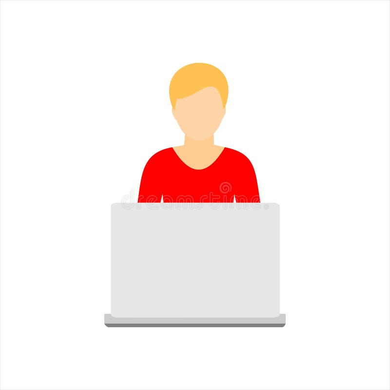 Icon of Women with Laptop Computer. Stock Vector - Illustration of icon ...