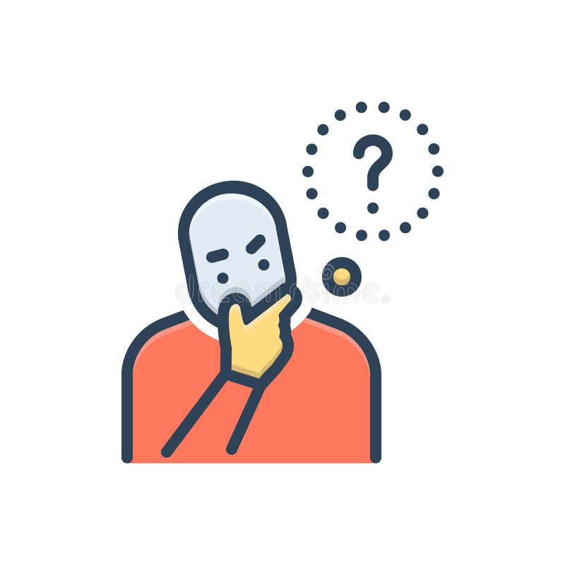 Color Illustration Icon for Wonder, Confusion and Thinking Stock Vector ...