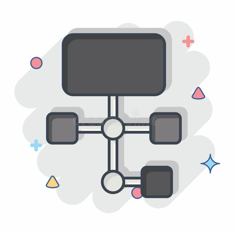Icon Work Flow. Related To Business Analysis Symbol. Comic Style Simple ...