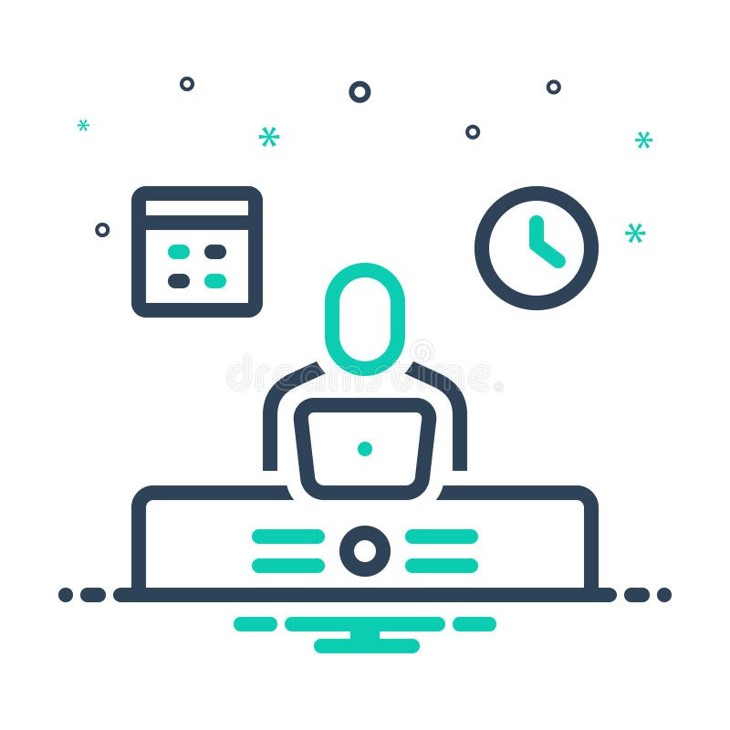 Mix Icon for Work, Office and Staff Stock Vector - Illustration of ...