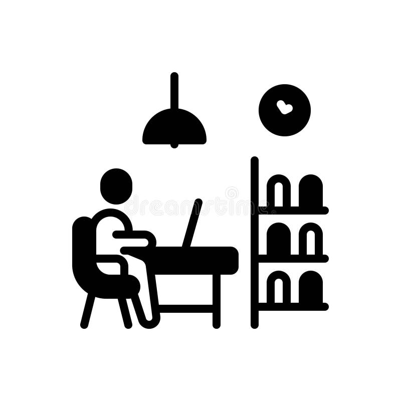 Black Solid Icon for Work, Performance and Worker Stock Vector ...