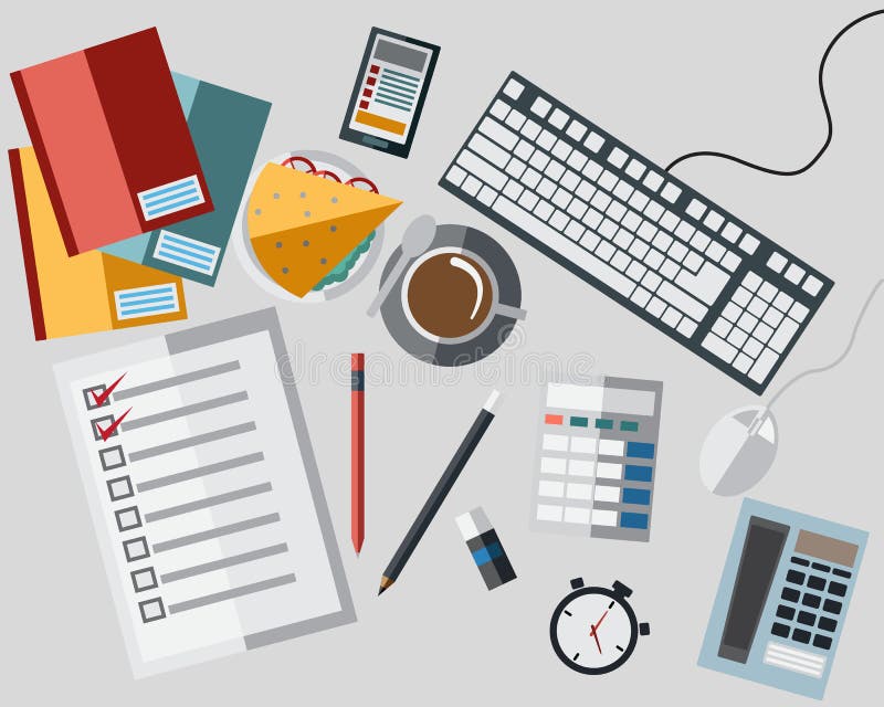 Icon on Work Table Set stock vector. Illustration of computer - 42273248