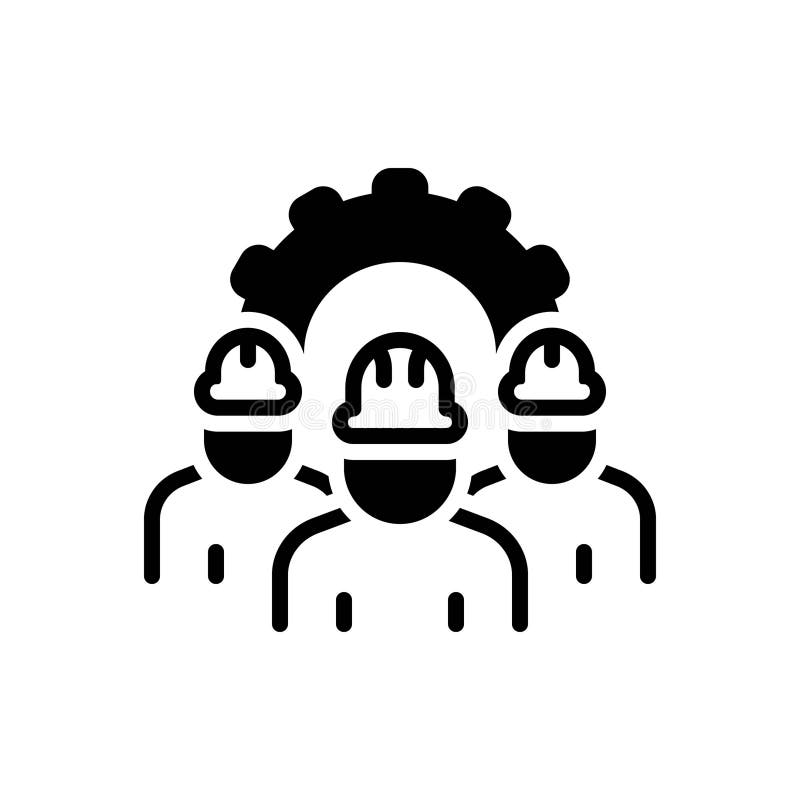 Black Solid Icon for Worker, Employee and Workman Stock Vector ...