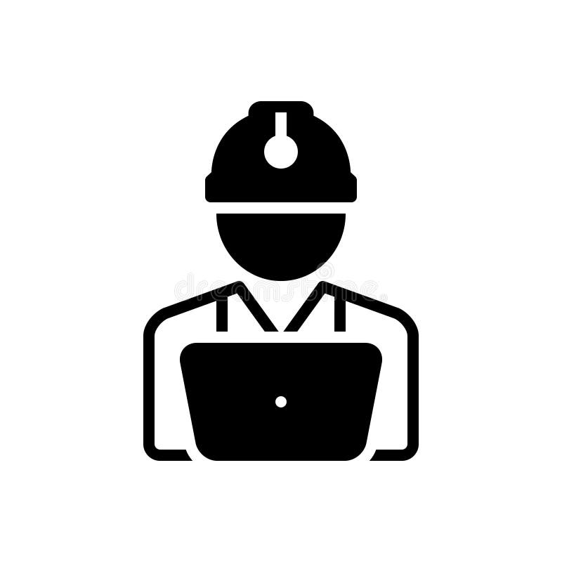 Black Solid Icon for Worker, Engineer and Craftsmen Stock Vector ...