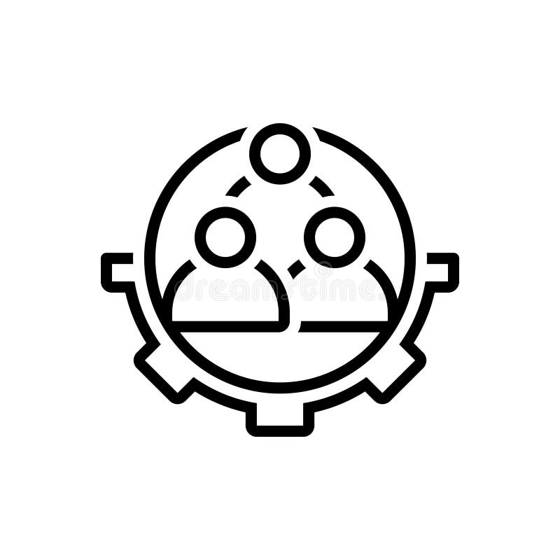 Black Line Icon for Workforce, Corporate and Employee Stock Vector ...
