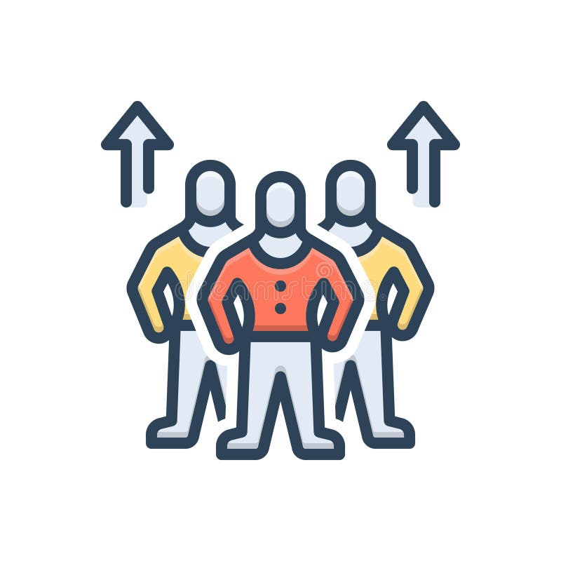 Color Illustration Icon for Workforce, Teamwork and Staff Stock Vector ...