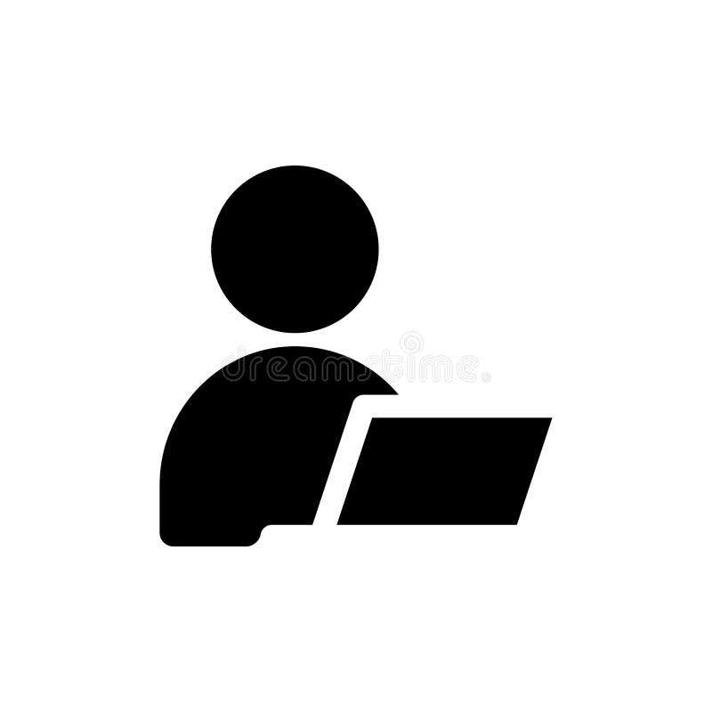 Icon Working with Laptop. Design Vector Stock Vector - Illustration of ...