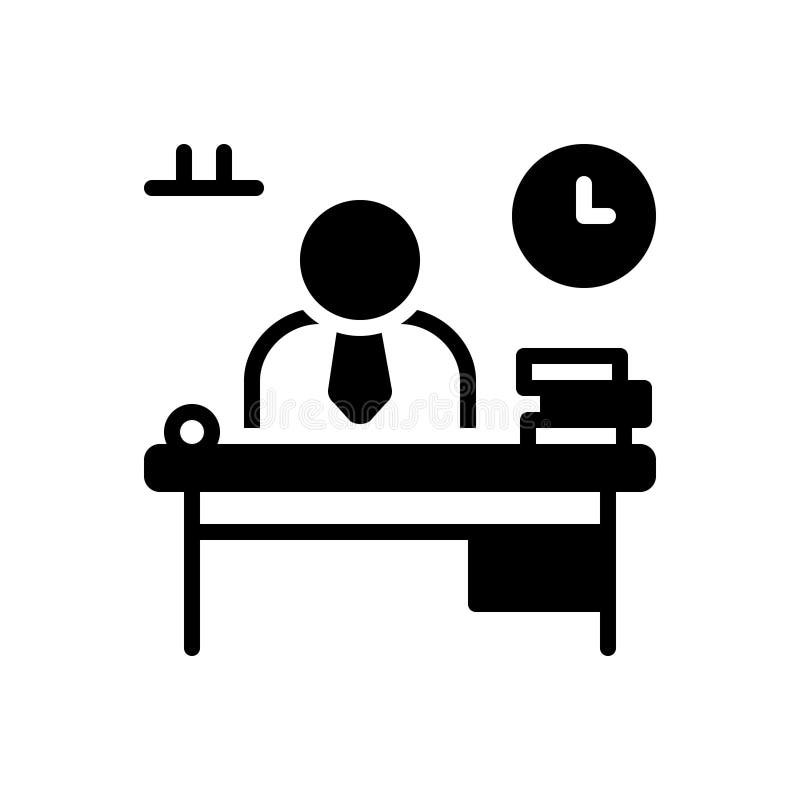 Black Solid Icon for Workplace, Working and Office Stock Vector ...