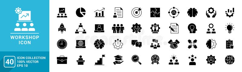 Vector Workshop Icon Collections Stock Vector - Illustration of person ...