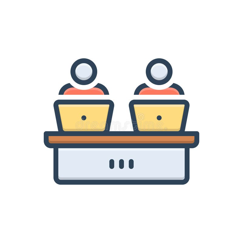 Color Illustration Icon for Workstation, Digital and Computer Stock ...