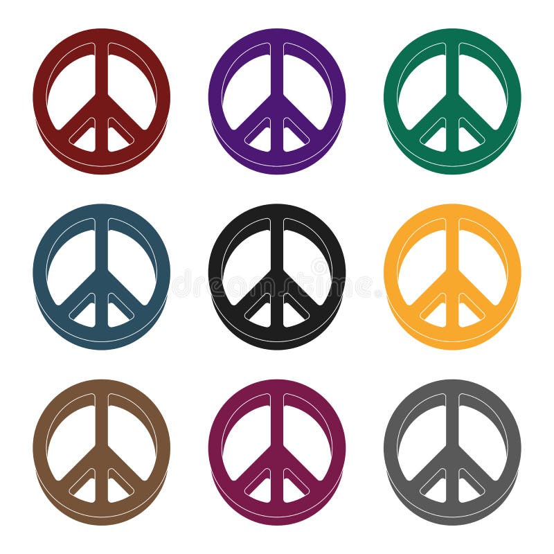 The Icon Of The World.Hippy Single Icon In Black Style Vector Symbol ...