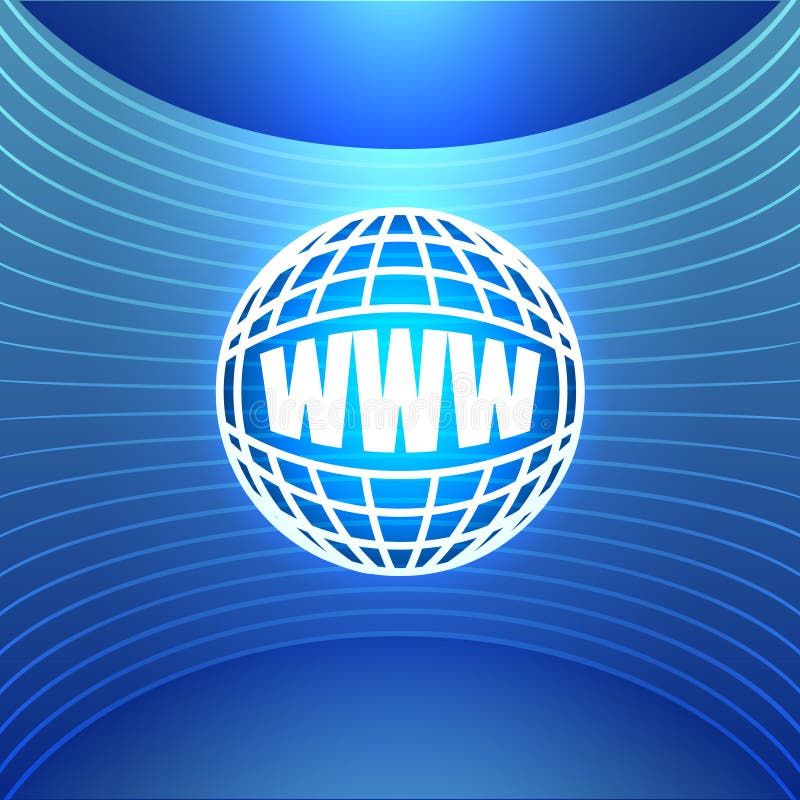 Icon World Wide Web on the Abstract Blue Background Stock Vector ...