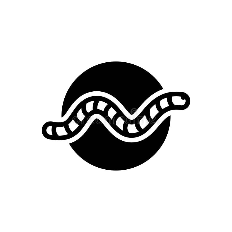 Black Solid Icon for Worm, Gummy and Larva Stock Vector - Illustration ...