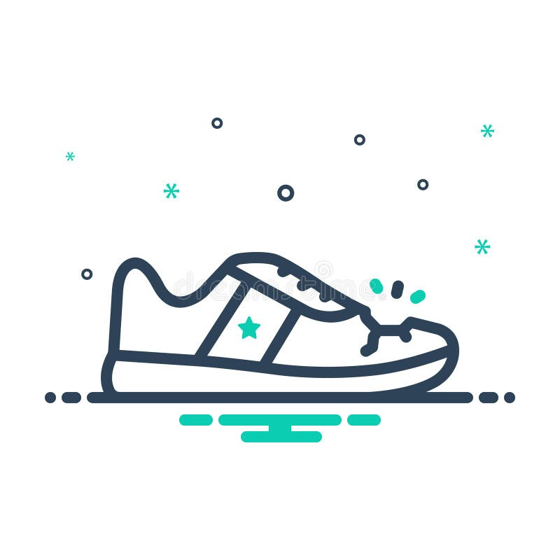 Mix Icon for Worn, Hole and Shoe Stock Vector - Illustration of brogue ...