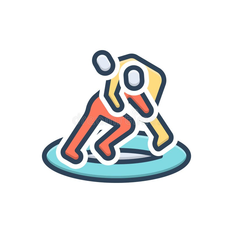 Color Illustration Icon for Wrestling, Fighting and Sport Stock Vector ...