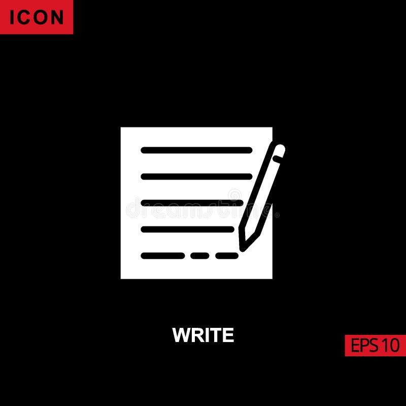 Icon Write with Pen. Flat, Glyph or Filled Vector Icon Symbol Sign ...
