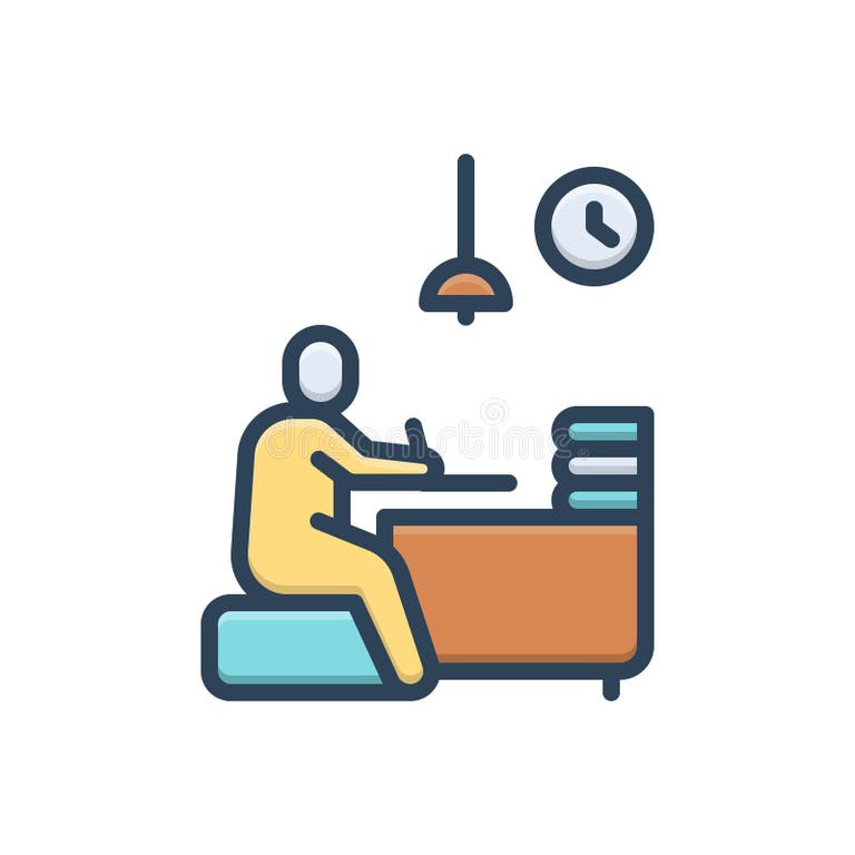 Color Illustration Icon for Writing, Note Down and Studying Stock ...