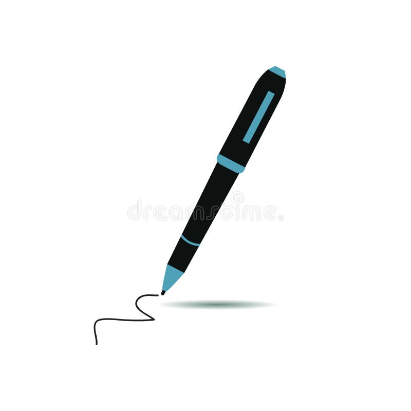 Icon of Writing Pen Flat Design. Vector Illustration. Stock ... Icon of Writing Pen Flat Design. Vector Illustration. Stock ...