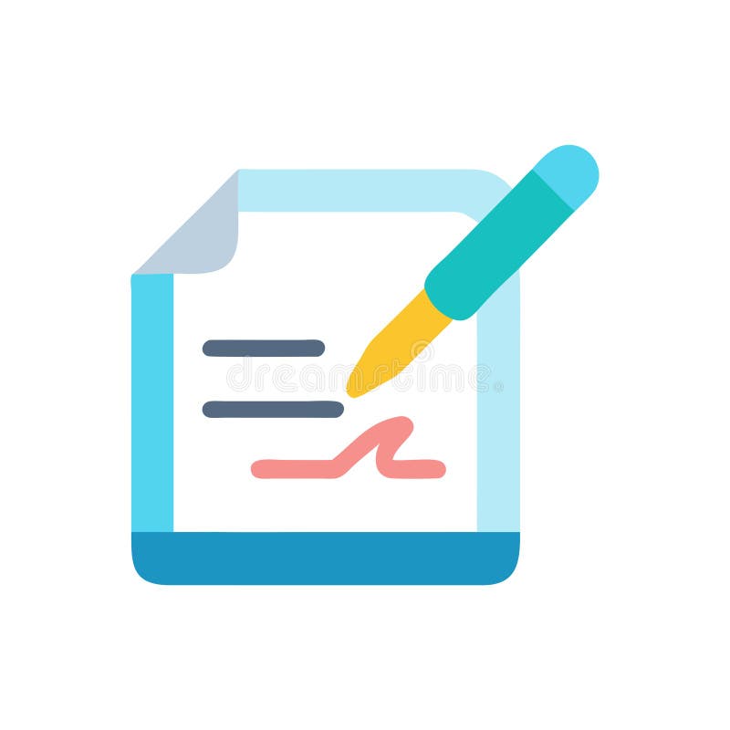 Icon for Writing Practice and Exercises Stock Vector - Illustration of ...