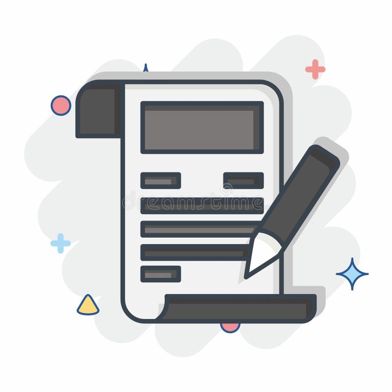 Icon Writing. Related To Communication Symbol. Comic Style. Simple ...