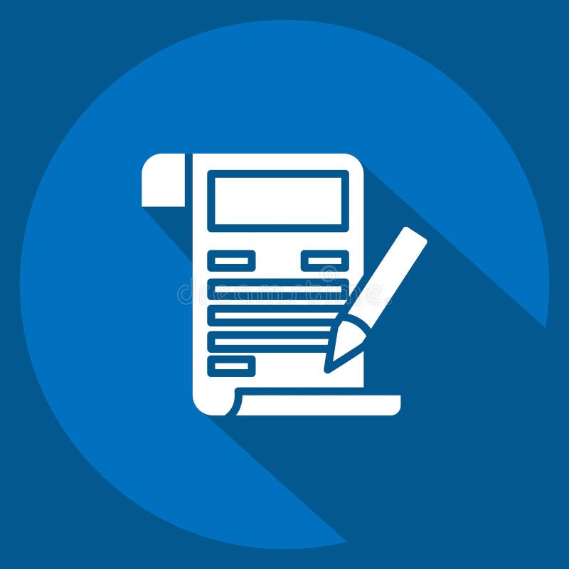 Icon Writing. Related To Communication Symbol. Long Shadow Style ...