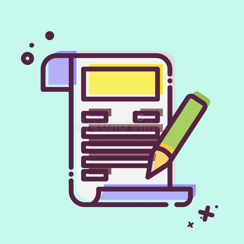 Icon Writing. Related To Communication Symbol. MBE Style. Simple Design ...