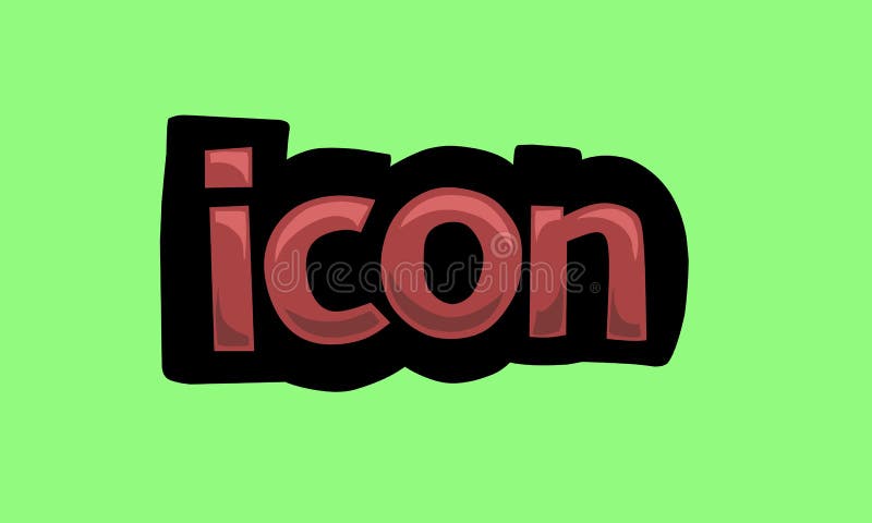 ICON Writing Vector Design on a Green Background Stock Vector ...