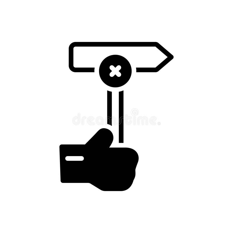 Black Solid Icon for Wrong, Erroneous and Direction Stock Vector ...