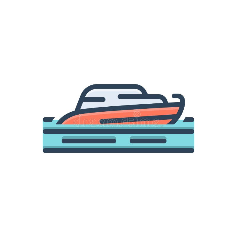 Color Illustration Icon for Yacht, Ferry and Cruise Stock Illustration ...