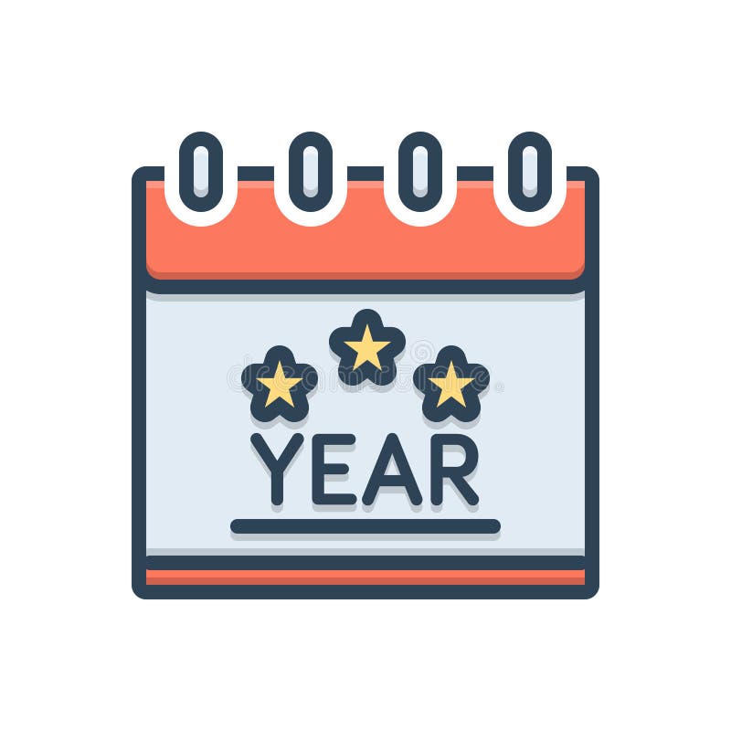 Color Illustration Icon for Year, Month and Calendar Stock Illustration ...