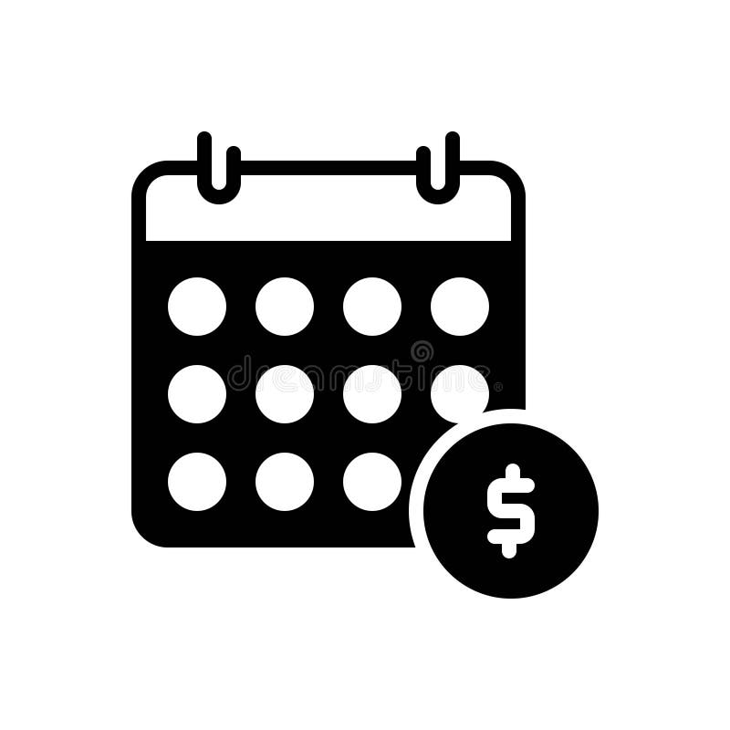 Black Solid Icon for Yearly, Annual and Every Year Stock Vector ...