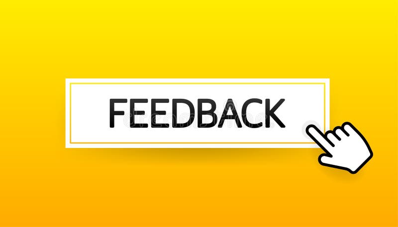 Icon with Yellow Feedback Button on White Background for Web Marketing ...