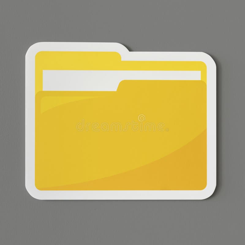 Icon of a yellow folder stock photo. Image of business - 113020284