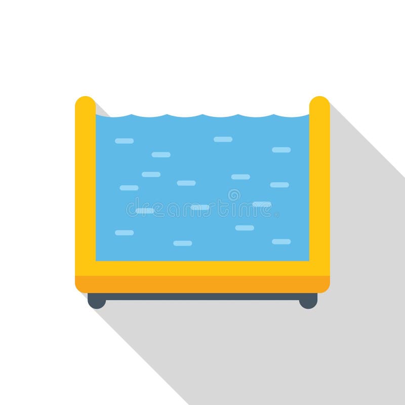 Icon of a Yellow Inflatable Frame Pool Full of Clean Water, with a Long ...