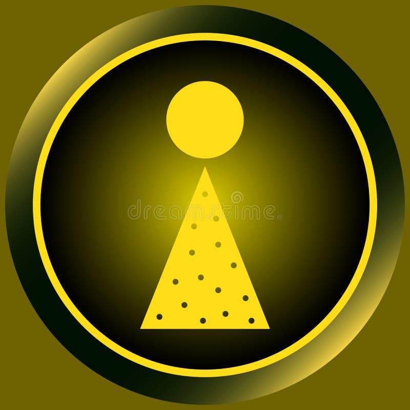 Icon yellow woman sign stock illustration. Illustration of pictogram ...