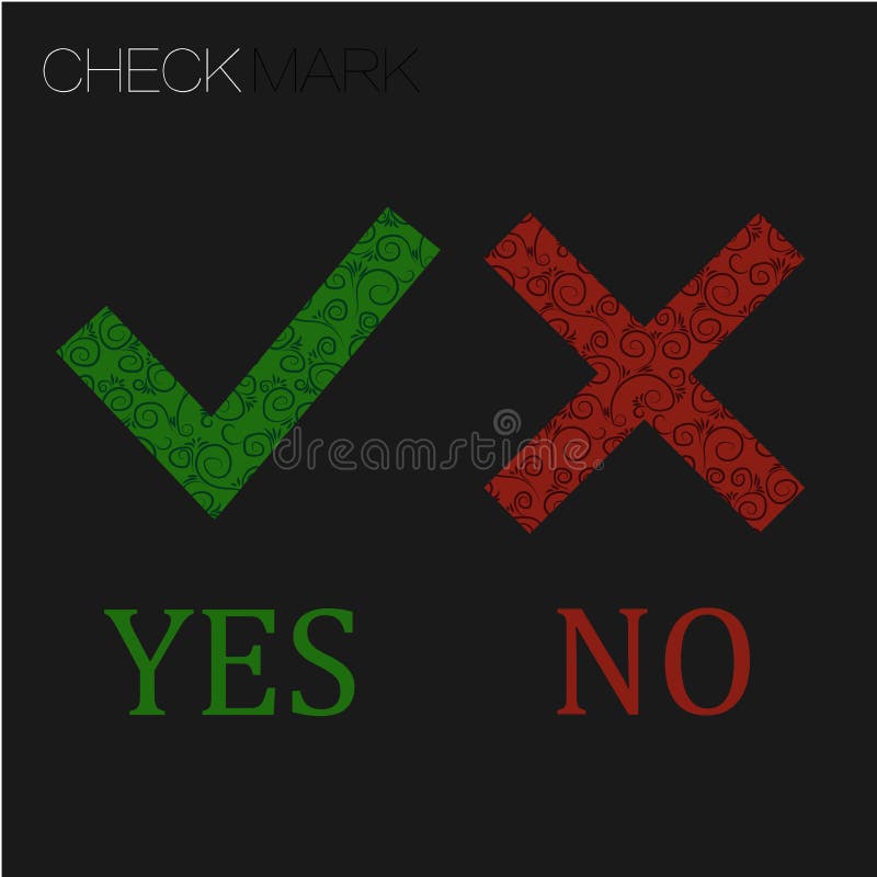 Icon Yes and No. Green Check Mark and Red Wrong, Sign Tick Cross Stock ...