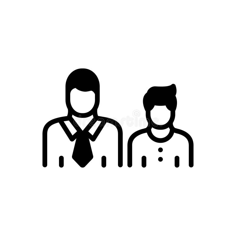 Black Solid Icon for Younger, Youthful and Junior Stock Vector ...