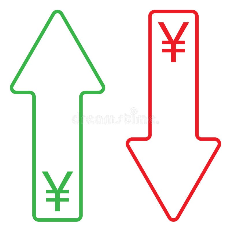 Icon of Yuan Growing and Falling Color Stock Vector - Illustration of ...