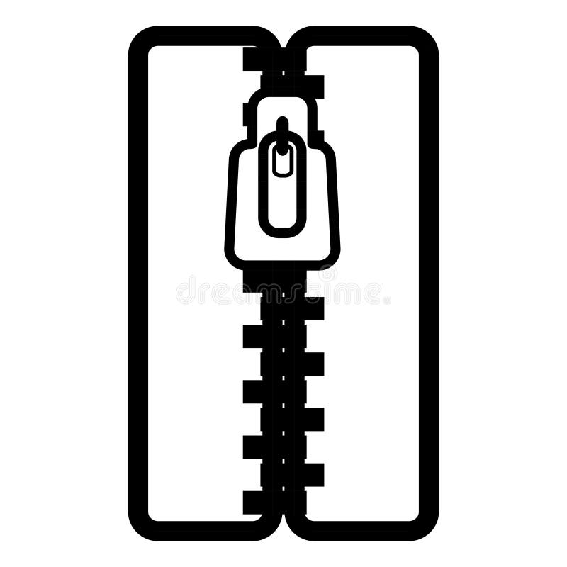 Simple Vector Icon, Zipper, Isolated on White Stock Vector ...