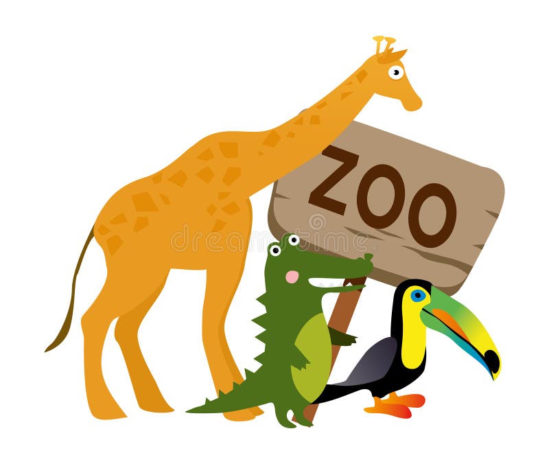 Icon of Zoo with Different Animals Stock Vector - Illustration of ...